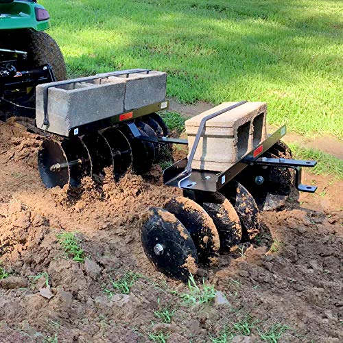 Brinly DD-551-A Sleeve Hitch Adjustable Tow Behind Disc Harrow, 39" by 40"