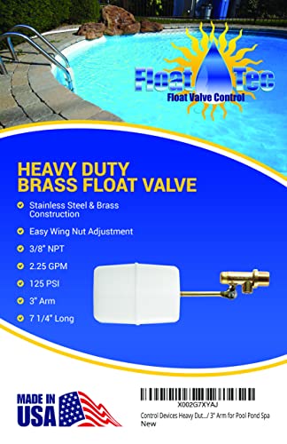 Control Devices Heavy Duty Leveler Auto Fill 3/8" Water Float Valve w/ 3" Arm for Pool Pond Spa
