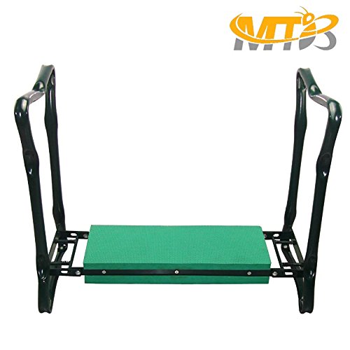 MTB Heavy Duty Folding Garden Kneeler and Seat for Weeding and Portable Garden Stool Seat with Bonus Tool Pouch, EVA Kneeling Pad