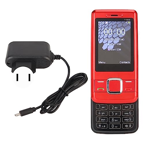 Unlocked Slider Phone, 2G GSM 1200mAh Battery Loud Voice Big Button Dual Card Senior Cell Phone for Elderly Kids Unlocked Mobile Phone Flip Cell Phone for Seniors (Red)