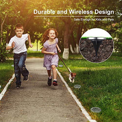 LYHOPE Solar Ground Lights Outdoor, 16 Pack 8 LED Solar Disk Lights Waterproof Garden In-ground Pathway Lights Landscape Lighting for Lawn,Yard,Deck,Patio,Walkway (Warm White)