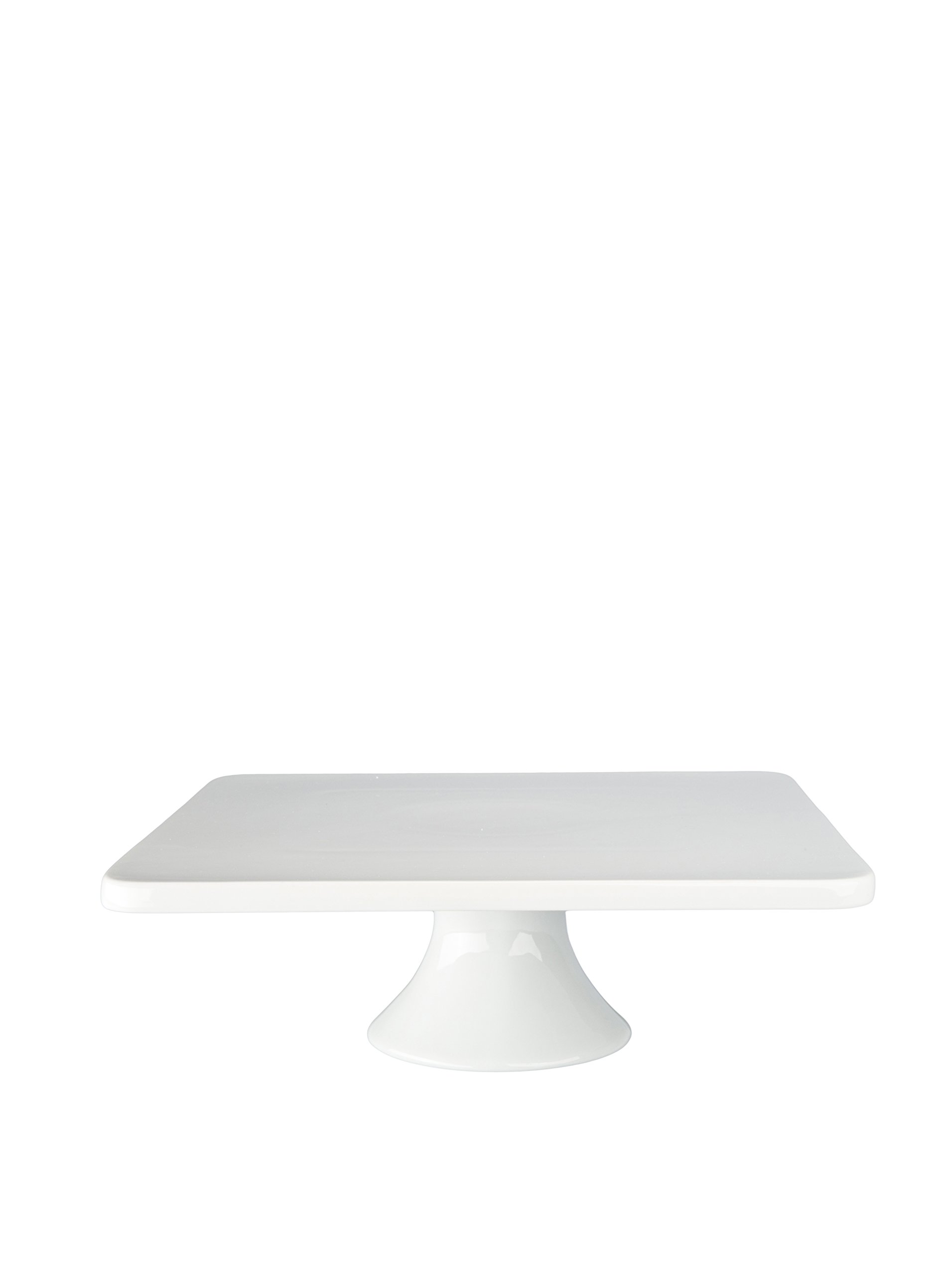 BIA Cordon Bleu 11-Inch by 3-3/4-Inch Porcelain Square Cake Stand, White