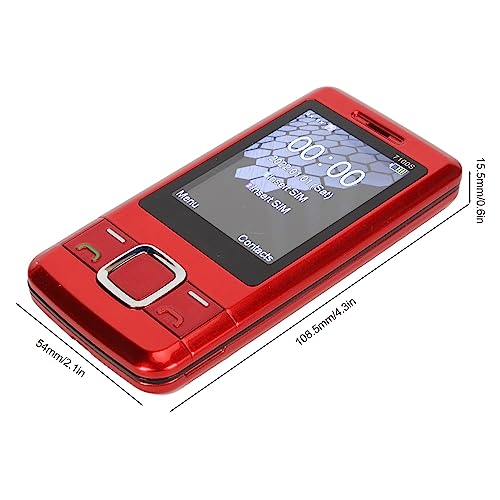 Unlocked Slider Phone, 2G GSM 1200mAh Battery Loud Voice Big Button Dual Card Senior Cell Phone for Elderly Kids Unlocked Mobile Phone Flip Cell Phone for Seniors (Red)