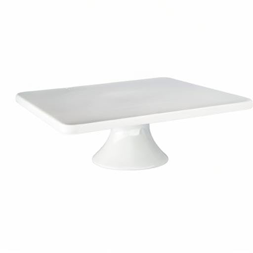 BIA Cordon Bleu 11-Inch by 3-3/4-Inch Porcelain Square Cake Stand, White