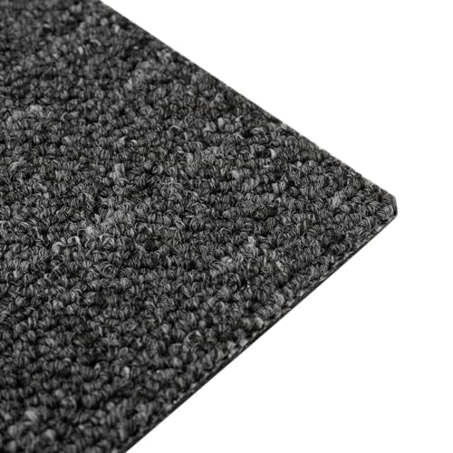 LOHISHILO 20Pcs Square Carpets, 20"x20" Peel and Stick Carpet Tile Tile Outdoor Use, Commercial Carpet, Repeated Use Floor Tile Washable Mats for Living Rooms, Bedrooms, Dining Rooms(Dark Grey)
