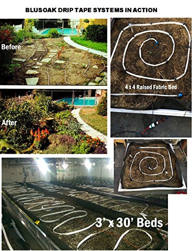 Blumat EasySoak 50’ Automatic Watering Slow Soaker Hose System for Gardens, Greenhouses, and Farms – Flow Restrictor, Adapters, and Fittings Included