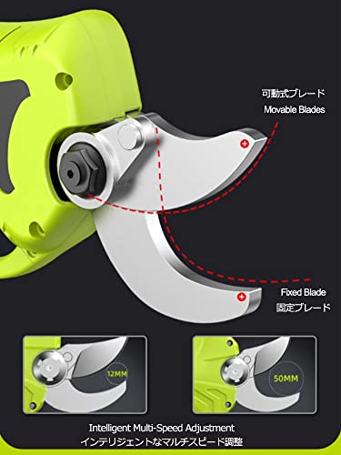 Electric Pruning Shears For Garden Cordless Rechargeable Power Scissors Tree Branch Cutters MAX 50mm(1.9 Inch) Cutting Diameter With LED Display Hedge, Trees, Branches & Twigs Shears Cutter ( Size : W
