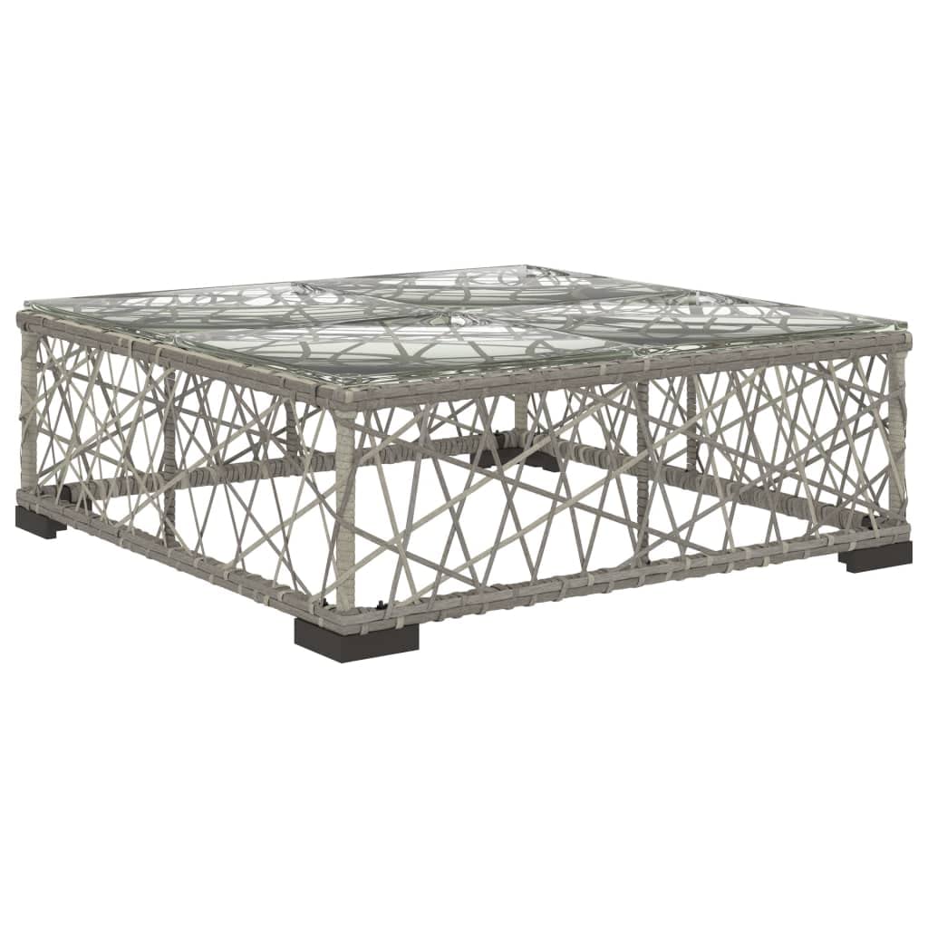 6 Piece Outdoor Patio Furniture Sets with Tea Table and Cushions | PE Rattan Sectional Patio Sofa Set | Patio Sofa Couch Conversation Set | All-Weather Garden Sofa Set | Gray Poly Rattan