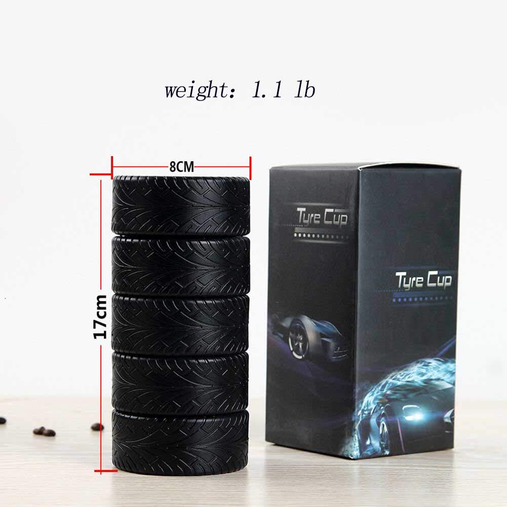 Tire Coffee Tea Cup Stainless Steel Interior Durable Cup Personalized Tire Styling Coffee mug / Tea cup,Designed for Car Lovers,Stainless Steel Inner Tube,11oz Coffee Thermos for Men