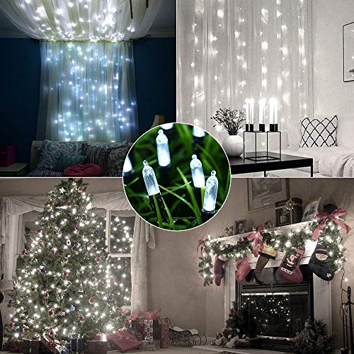 Joomer Battery Christmas Lights, 33ft 100LED Battery Operated Mini String Lights 8 Lighting Modes Timer Waterproof for Home, Garden, Party, Holiday, Christmas Trees Decoration (White)