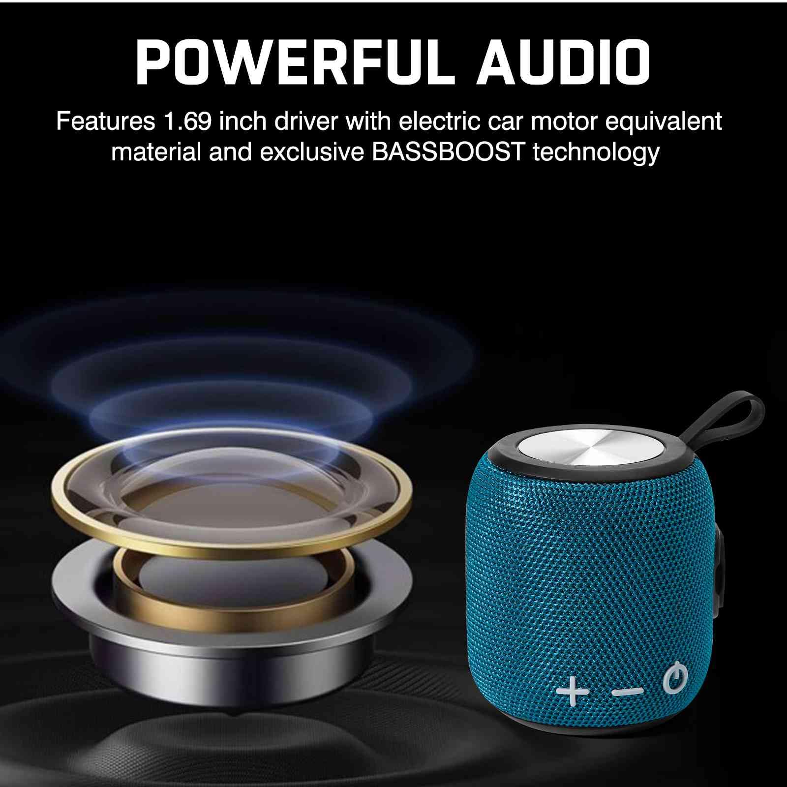 Bluetooth Speaker: Powerful Stereo Sound, IPX7 Waterproof, True Wireless Stereo Pairing, Portable Design, Latest Bluetooth V5.2 - Perfect for Lenovo A6 Note, Beach, Outdoor, Home, Parties- Blue