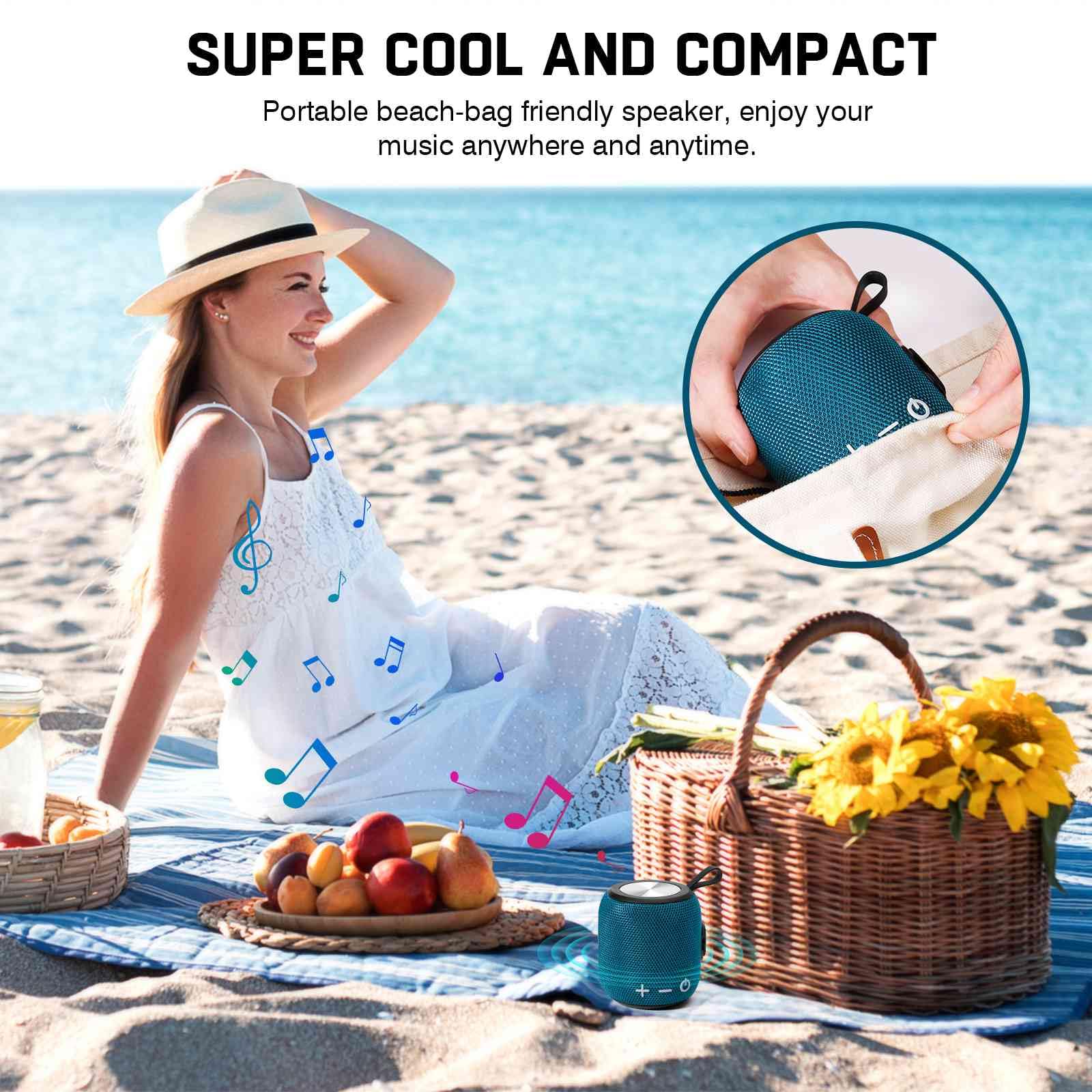 Bluetooth Speaker: Powerful Stereo Sound, IPX7 Waterproof, True Wireless Stereo Pairing, Portable Design, Latest Bluetooth V5.2 - Perfect for Lenovo A6 Note, Beach, Outdoor, Home, Parties- Blue
