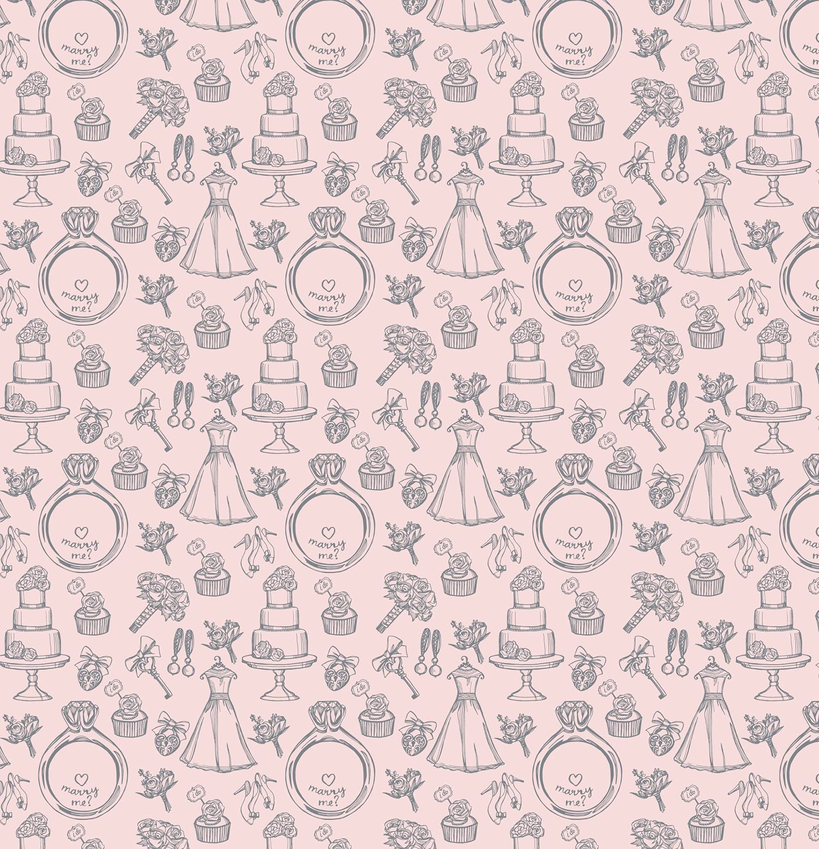 Stesha Party Pink Bridal Shower Gift Wrapping Paper - Folded Flat 30 x 20 Inch - 3 Sheets