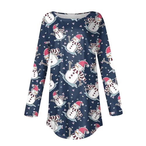 JJHAEVDY Christmas Fashion Sweatshirts for Women Fashion Pullover Classic Fall Sweatshirts Color Blocking Tunic Fall Clothes for Women 2023 Shirts(4-White,Large)