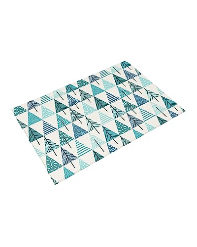 Outdoor Rugs for Patio,4x6 ft Christmas Tree Pine Tile Pattern Green Absorbent Non Slip Mats Carpet Rv Camping Area Rug Door Mat for Patios,Camper,Tent,Porch