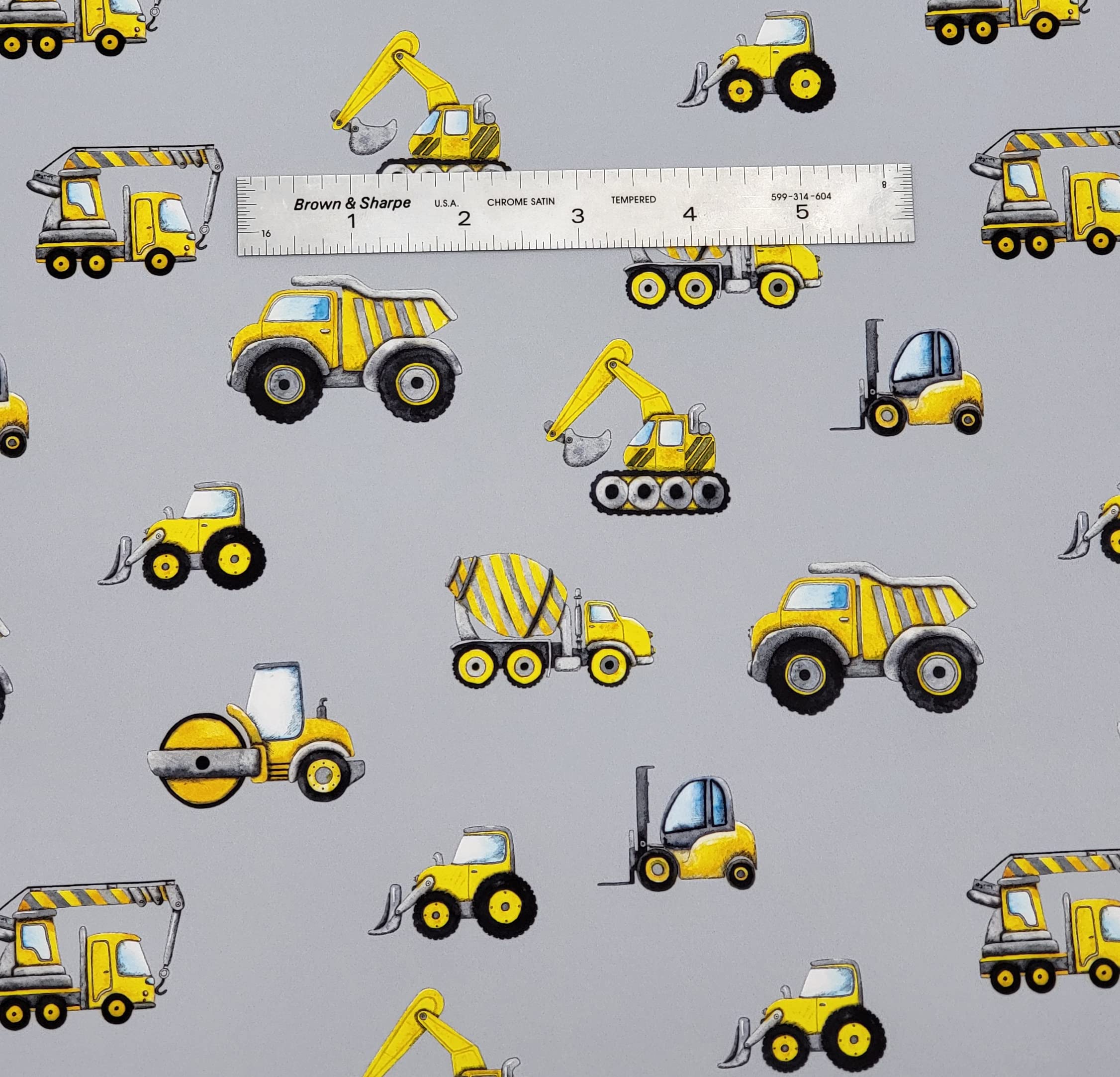 Construction Digger Dump Truck Forklift Gift Wrapping Paper - 24"x10'