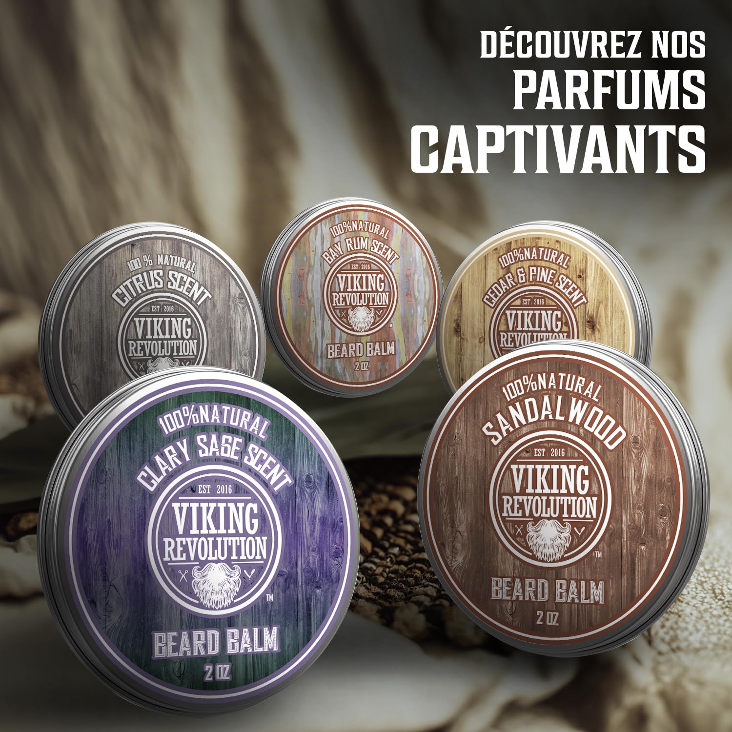 Viking Revolution Beard Balm - All Natural Grooming Treatment with Argan Oil & Mango Butter - Strengthens & Softens Beards & Mustaches - Citrus Scent Leave in Conditioner Wax for Men - 1 Pack
