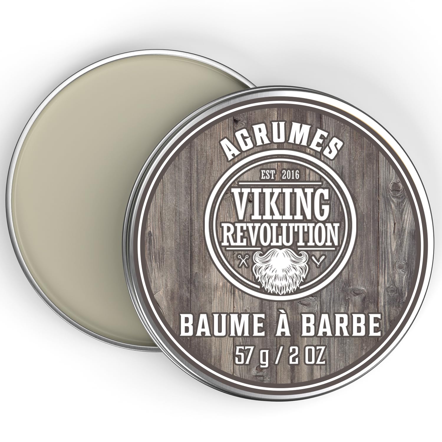 Viking Revolution Beard Balm - All Natural Grooming Treatment with Argan Oil & Mango Butter - Strengthens & Softens Beards & Mustaches - Citrus Scent Leave in Conditioner Wax for Men - 1 Pack