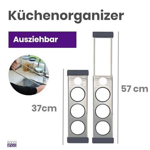 Sanni Shoo Drip.it+ | Stainless Steel Kitchen Sink Caddy | Bottle Holder for 3 Bottles with Protective Silicone Rings | Compatible with Sodastream Aqua Fizz and Other Bottles | Drainer & Organizer