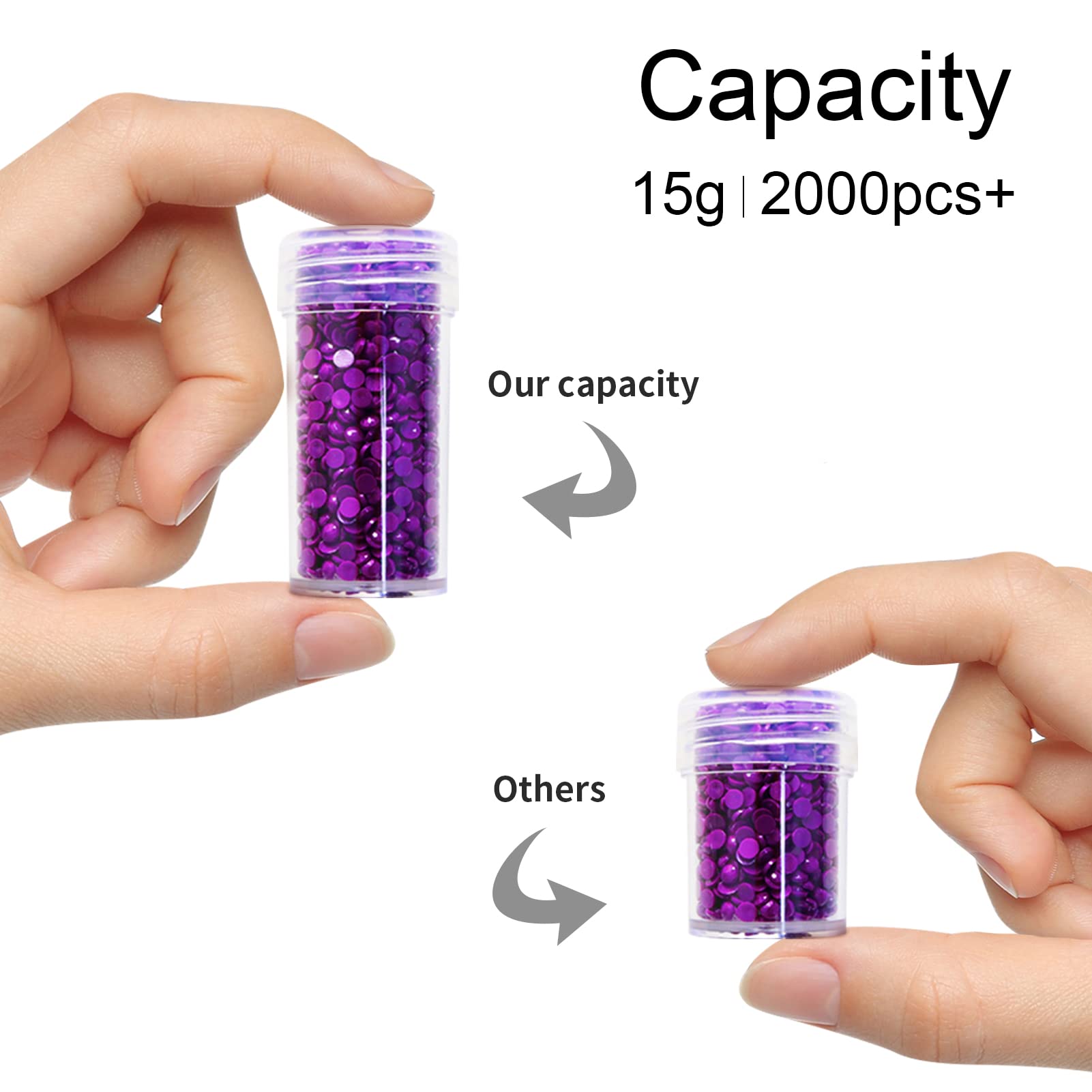 ZORETCO 30PCS Embroidery Diamond Painting Storage Containers Bead Organizer Jars with Lids for DIY Diamond Crafts Nail Art Glitter Seeds（Diamonds not Included）