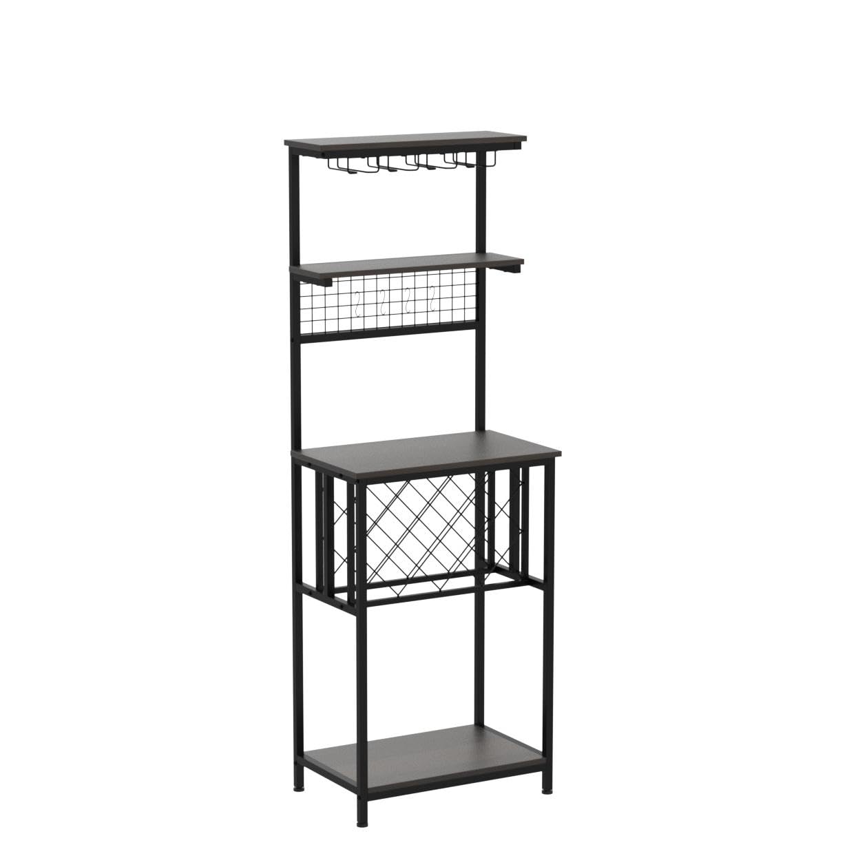 Aomedeelf Wine Rack Table Wine Bar Cabinet for Liquor and Glasses Modern Freestanding Floor Liquor Bar Cabinet with Storage Rack and Shelf Wine Bakers Rack for Home Kitchen Dining Room