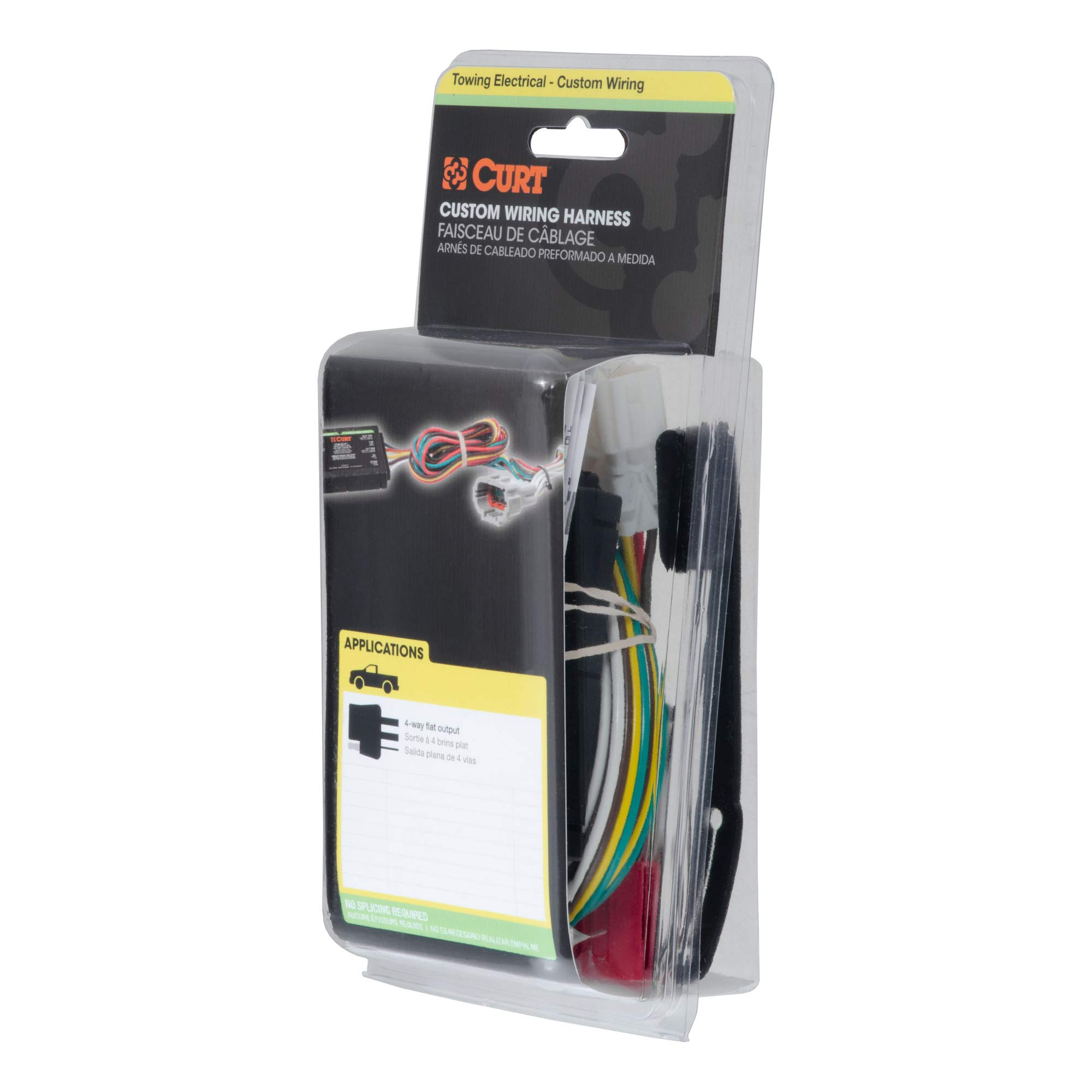 CURT 55379 Vehicle-Side Custom 4-Pin Trailer Wiring Harness, Fits Select Toyota Pickup, Tacoma, Black
