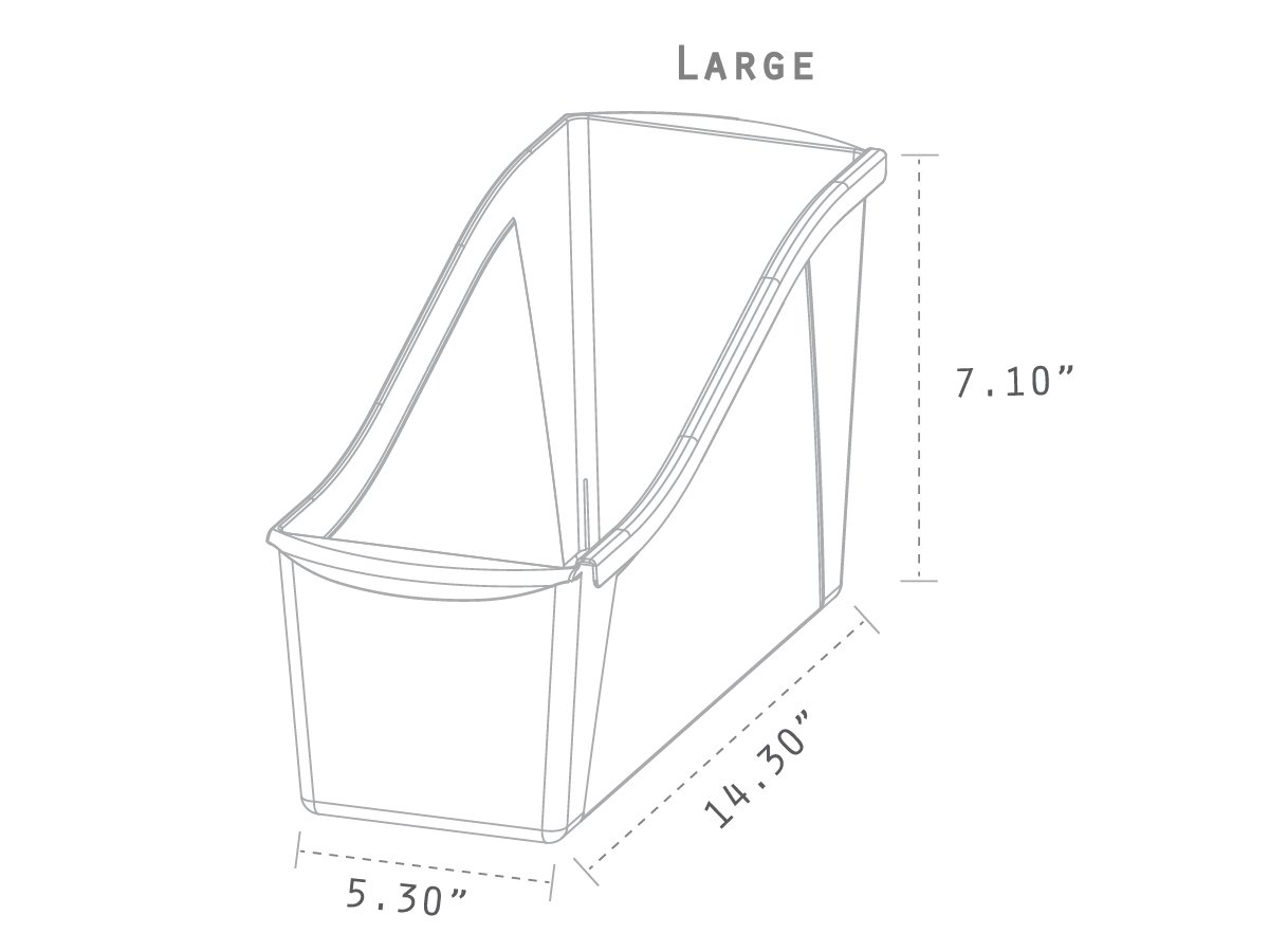 Storex Interlocking Book Bins, 5 1/3 W x 14 1/3 L x 7 H, 5 Color Set, Plastic (70105U06C)