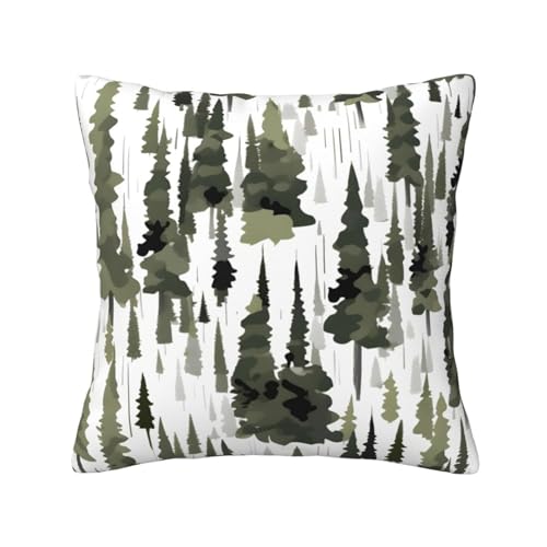 White Trees Camo Pattern Decorative Pillow Cover - Soft and Versatile Cushion Case for Home Décor and Car Seats