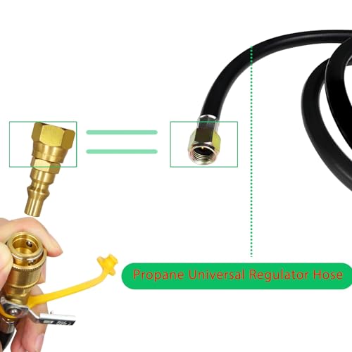 12 Ft Quick Connect Propane Hose for Rv to Grill,Portable Fire Pit, Barbecue Grill, Camping Cook Stove to Quick Connection Interface, with 1/4" Quick Key Connect Plug X 3/8" Female Flare