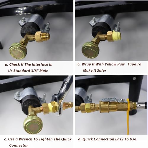 12 Ft Quick Connect Propane Hose for Rv to Grill,Portable Fire Pit, Barbecue Grill, Camping Cook Stove to Quick Connection Interface, with 1/4" Quick Key Connect Plug X 3/8" Female Flare