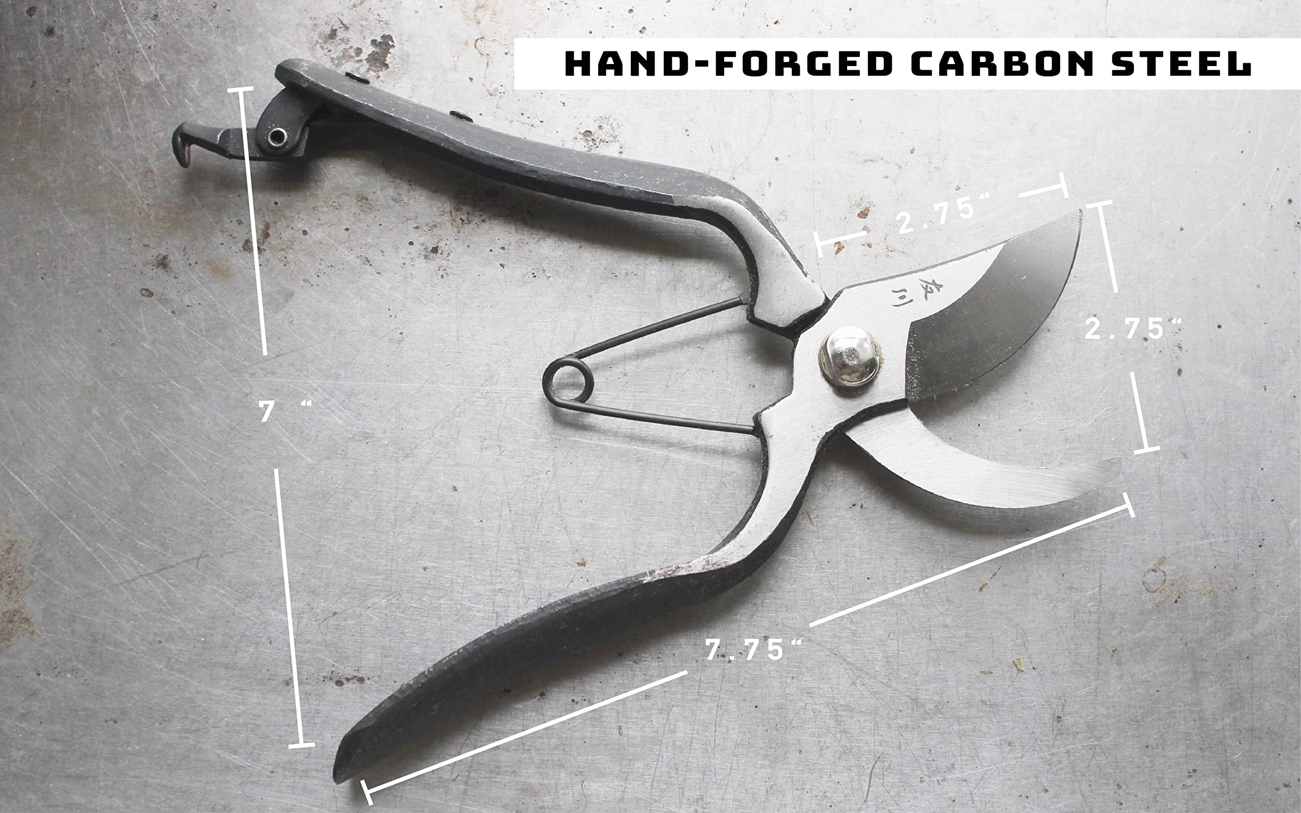 Skyhaven Harvest Bypass Pruning Shears 8 Inch Japanese-style Forged Carbon Steel Garden Scissors, Gardening Tools Hand Pruner with Ergonomic Handle.