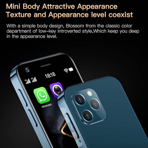 Airshi Small Mobile Phones Dual Card Dual Standby 5MP Front 13MP Rear Camera 4G Mini Phone 2000mAh for Home (Black)