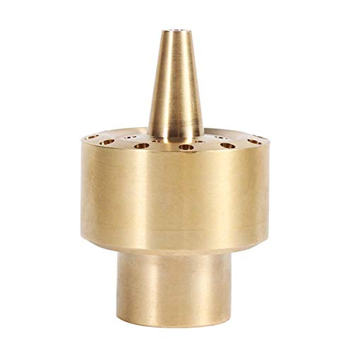 Fdit 1/4" / 1/2" / 3/4" Brass Column Style Fountain Nozzle Garden Pond Fountain Water Nozzle Porous Scattering Sprinkler Spray Head Gold(1/4")