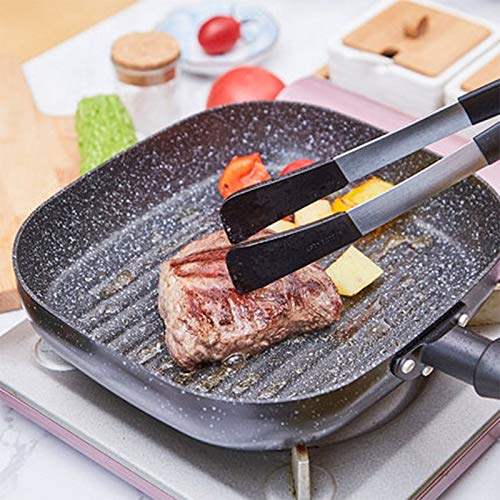 9in Aluminum Non-Stick Square Grill Pan Steak Fry Pans Multi-Function Snowflake Striped Frying Pan