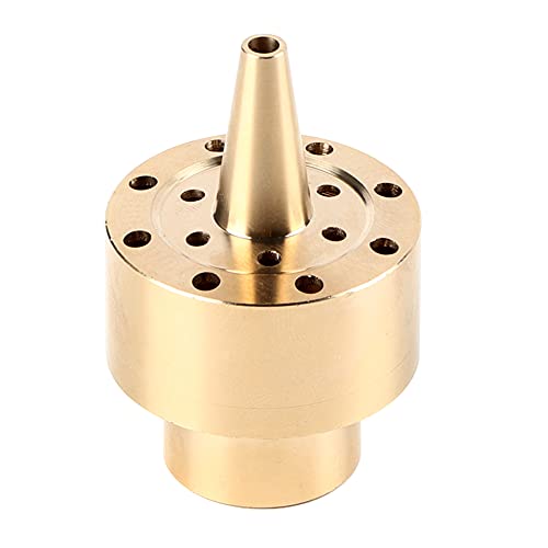 Fdit 1/4" / 1/2" / 3/4" Brass Column Style Fountain Nozzle Garden Pond Fountain Water Nozzle Porous Scattering Sprinkler Spray Head Gold(1/4")