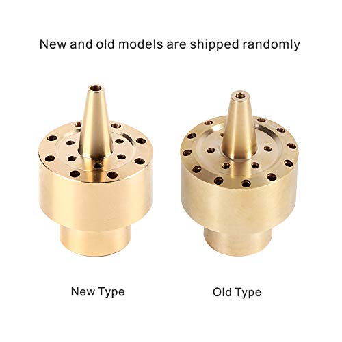 Fdit 1/4" / 1/2" / 3/4" Brass Column Style Fountain Nozzle Garden Pond Fountain Water Nozzle Porous Scattering Sprinkler Spray Head Gold(1/4")