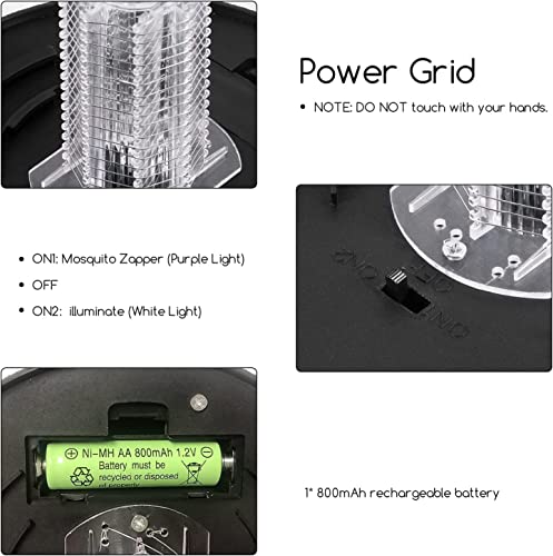 2 Pack Solar Bug Zapper Outdoor Mosquito Repellent Outdoor for Patio - Mosquito Killer & Lighting - 2 in 1 Waterproof Mosquito Zapper Fly Repellent for Outdoor