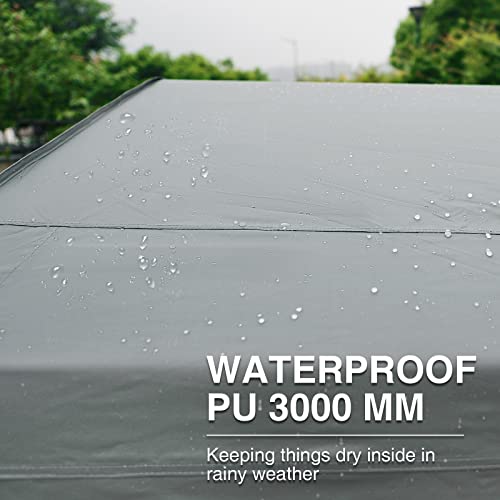 EVER ADVANCED 7.4 x 6.2 Outdoor Storage Tent with Vents Carport Canopy with Waterproof Cover Temporary Shelter for Bike, Motorcycle, Grey