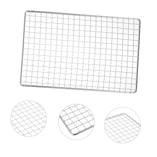 IFANLANDOR 1 Pc Stainless Steel Grill Grilling Grid Roasting Rack Charcoal Grill Grate BBQ Wire mesh Stainless Steel mesh mat Smoker mesh Grate Charcoal BBQ Barbecue Mesh Camping Smoky