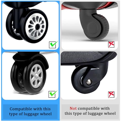 lasuroa 8pcs Luggage Wheel Covers, Portable Silicone Luggage Wheel Protector Covers Noise-Proof Luggage Spinner Wheel Covers for Most 8 Caster Luggage, Blue + Pink