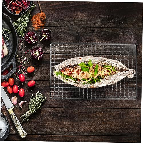 IFANLANDOR 1 Pc Stainless Steel Grill Grilling Grid Roasting Rack Charcoal Grill Grate BBQ Wire mesh Stainless Steel mesh mat Smoker mesh Grate Charcoal BBQ Barbecue Mesh Camping Smoky