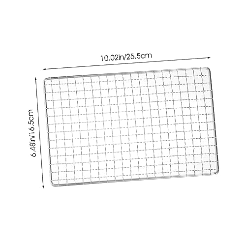 IFANLANDOR 1 Pc Stainless Steel Grill Grilling Grid Roasting Rack Charcoal Grill Grate BBQ Wire mesh Stainless Steel mesh mat Smoker mesh Grate Charcoal BBQ Barbecue Mesh Camping Smoky