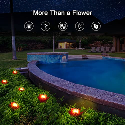 MIKK Solar Garden Stake Flower Lights, 2pack Outdoor Decorative Floral Lights, LED Artificial Waterproof Yard In-Ground Lights Lights for Garden Lawn Patio Backyard.(Pink Chrysanthemum)