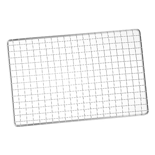 IFANLANDOR 1 Pc Stainless Steel Grill Grilling Grid Roasting Rack Charcoal Grill Grate BBQ Wire mesh Stainless Steel mesh mat Smoker mesh Grate Charcoal BBQ Barbecue Mesh Camping Smoky