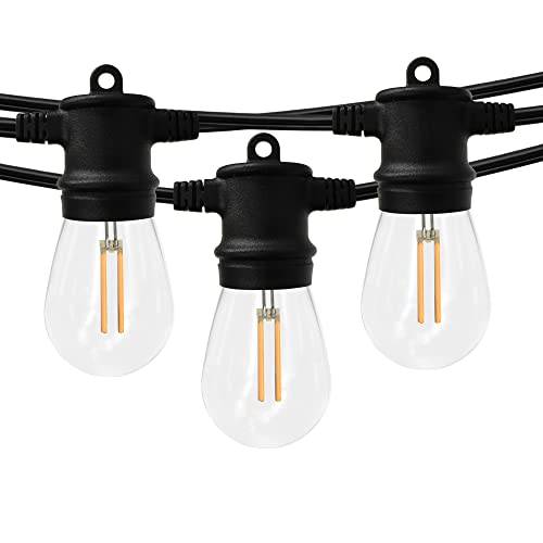 SUNTHIN Outdoor String Lights, 2 Pack 48ft Patio Lights Waterproof Hanging Lights with Bright 2W Dimmable Shatterproof LED Bulbs for Decor Outside, Backyard, Party,Porch,Bistro,Cafe Bar,Garden,Camping
