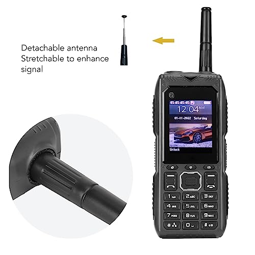 PUSOKEI Unlocked Phone, 2G Cell Phone Four Card Four Standby, Mobile Phone with Antenna, Easy to use, Ultra Long Standby, Big Button 2400mAh (Black)