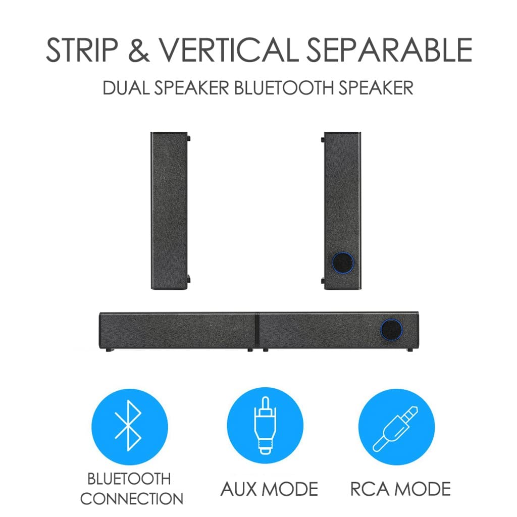 IRDFWH Speakers TV Sound Bars Detachable Soundbar Home Theater Dual Connection Methods for TV PC Smartphone