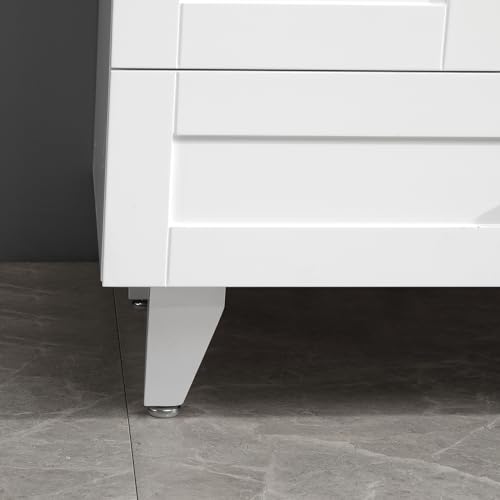 DodreHome 30" Bathroom Vanity with Sink Combo, Modern Freestanding Bathroom Cabinet with Soft Closing Door and Drawers, Includes Undermount Single Vessel Sink, Faucet & Mirror, White (30INCH)