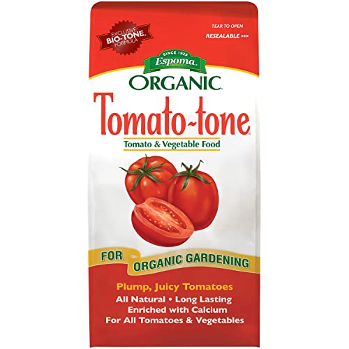 Espoma Organic Tomato-Tone 3-4-6 with 8% Calcium. Organic Fertilizer for All Types of Tomatoes and Vegetables. Promotes Flower and Fruit Production. 4 lb. Bag - Pack of 3