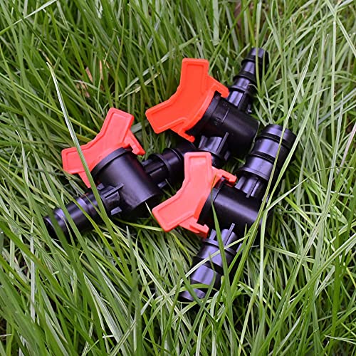 JoyTube 5/8" Drip Irrigation Switch Valve, Barbed Ball Valve for Garden Drip Irrigation Aquarium, 3 Pcs
